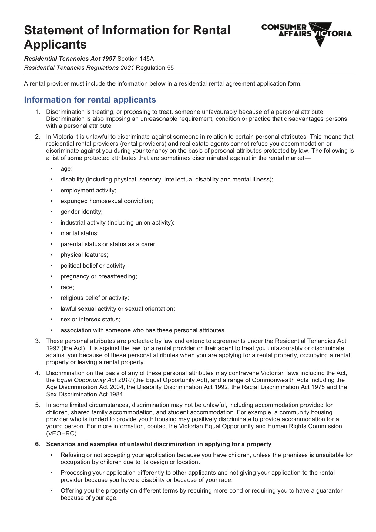 Atlas Realty Melton > For Rent > Statement of Information for Rental ...